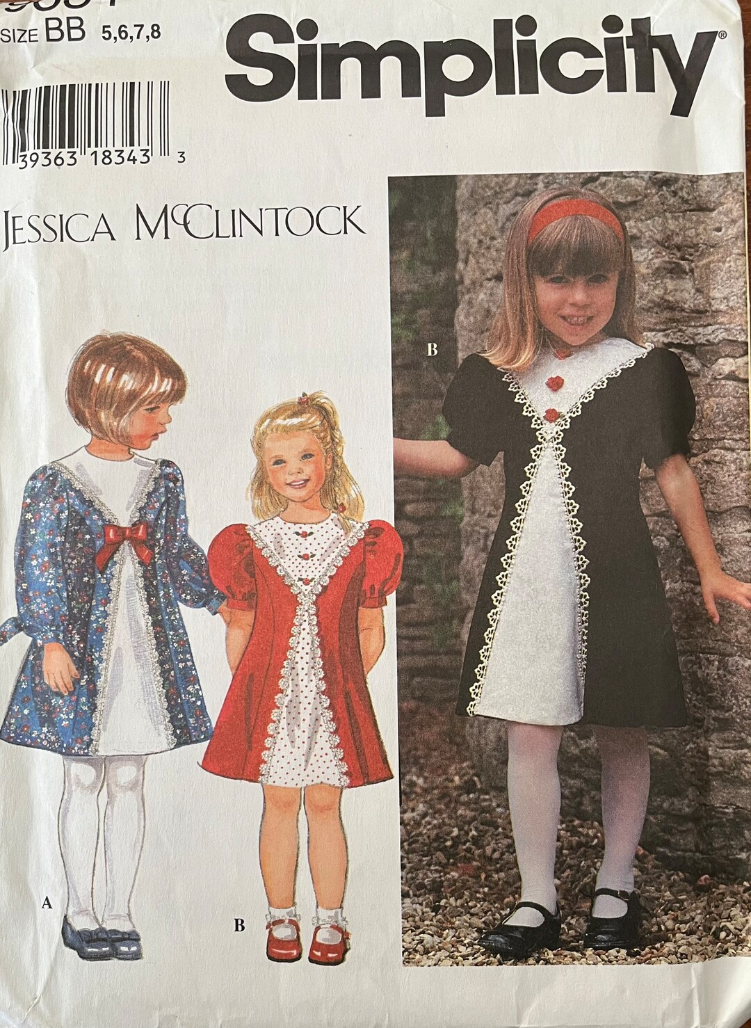 Simplicity Vintage Girls Dress Pattern 9834 Uncut by Designer, Jessica ...