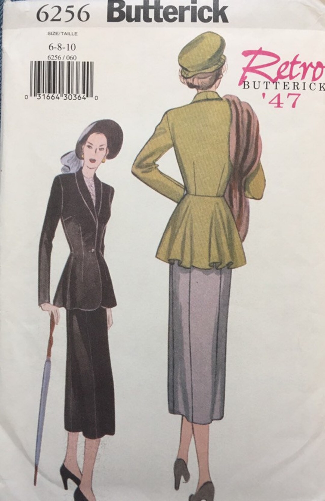 Vintage Butterick Suit Pattern 6256 From 1947 Uncut - Etsy