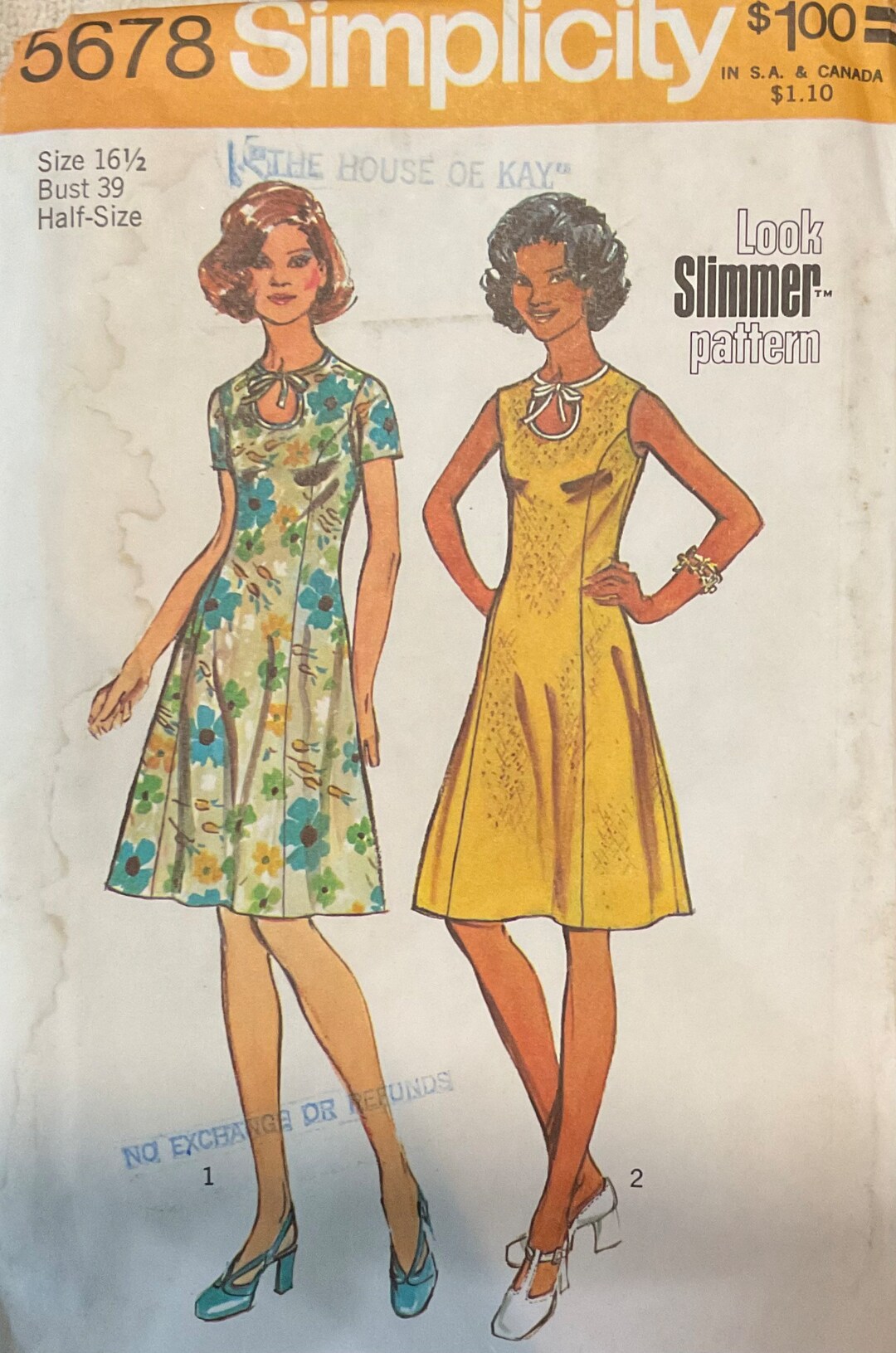 Vintage Mod Simplicity Princess Seamed Dress Pattern 5678 Uncut - Etsy