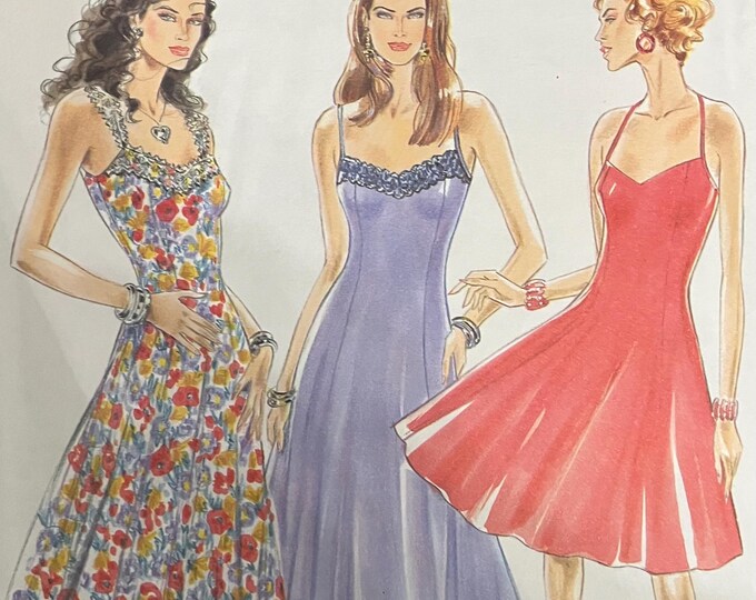 Fun and Flirty, Sexy Spaghetti Strap Dress Pattern BUY NEW LOOK 6056 ...