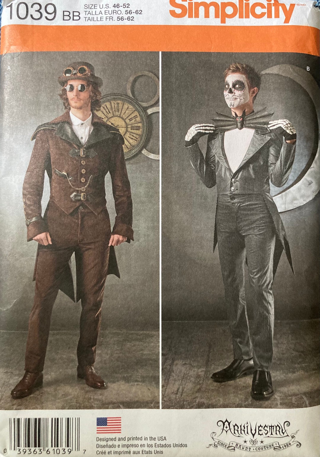 Men’s Steam Punk Style Costume Pattern by Simplicity 1039 Uncut - Etsy