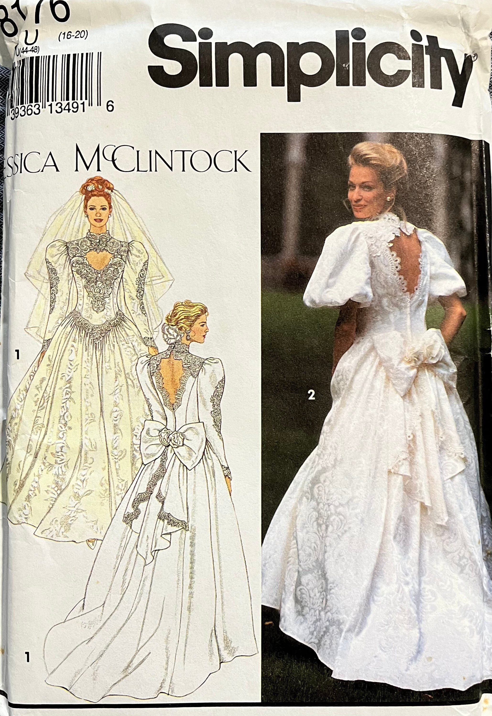 Vintage Simplicity Bridal Gown Pattern 8176 by Designer Jessica ...