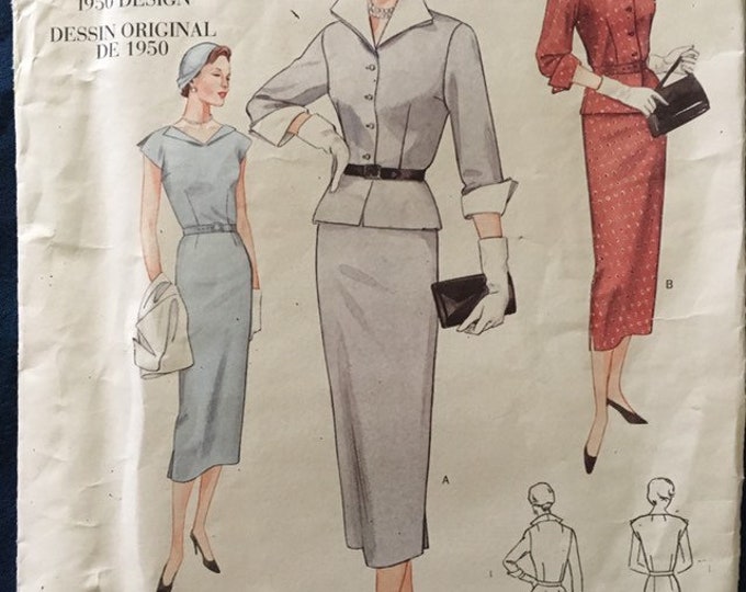 Vintage Vogue Dress and Jacket Pattern 2402 UNCUT - Etsy