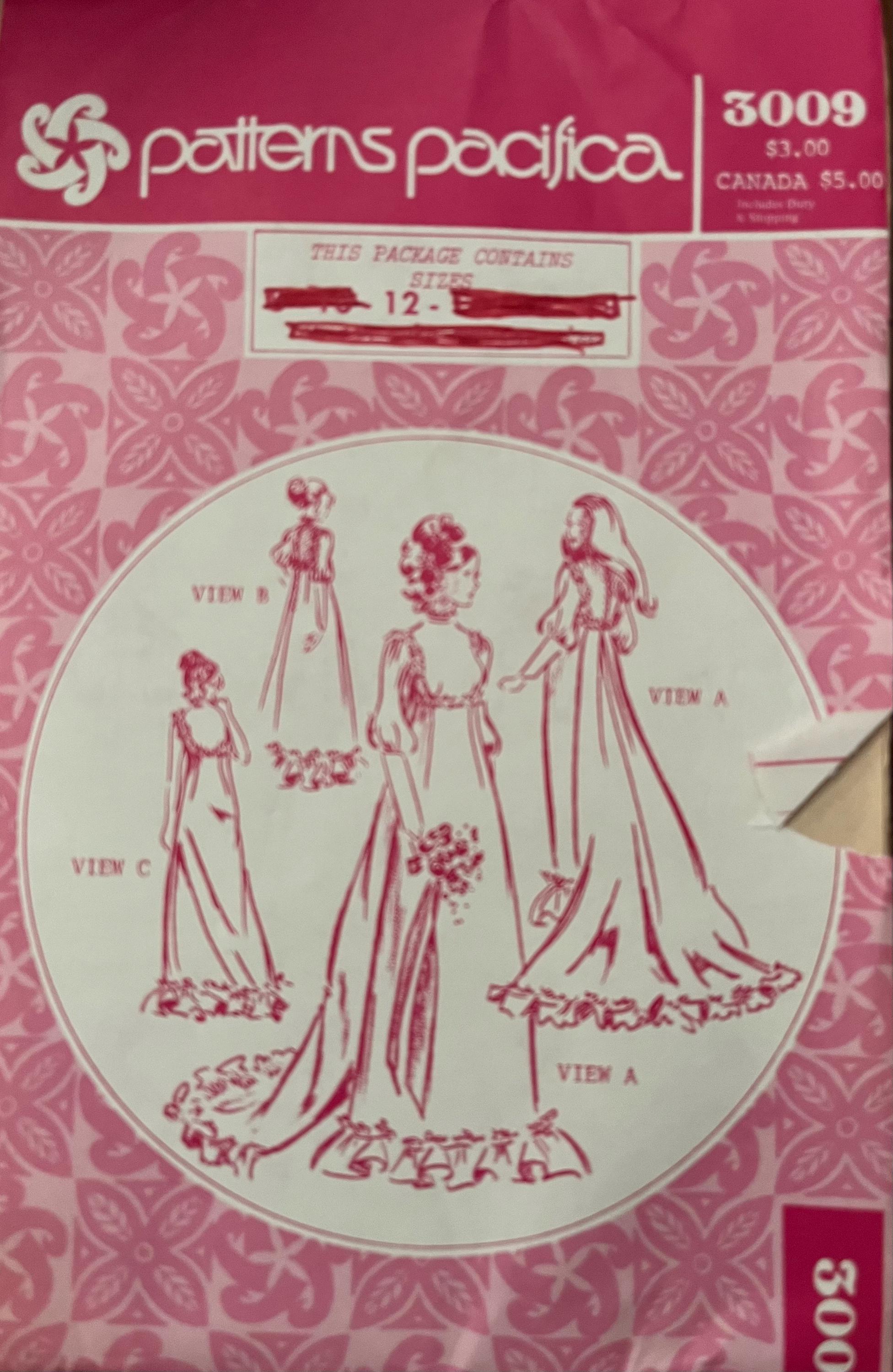 Vintage Patterns Pacifica, Modest Wedding Dress Pattern 3009/3009 a ...