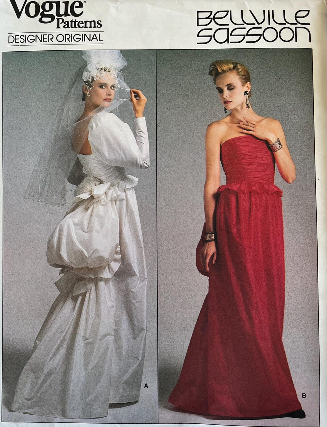 Elegant Bridal Gown Pattern From Vogue, 1801 by Designer Belleville ...