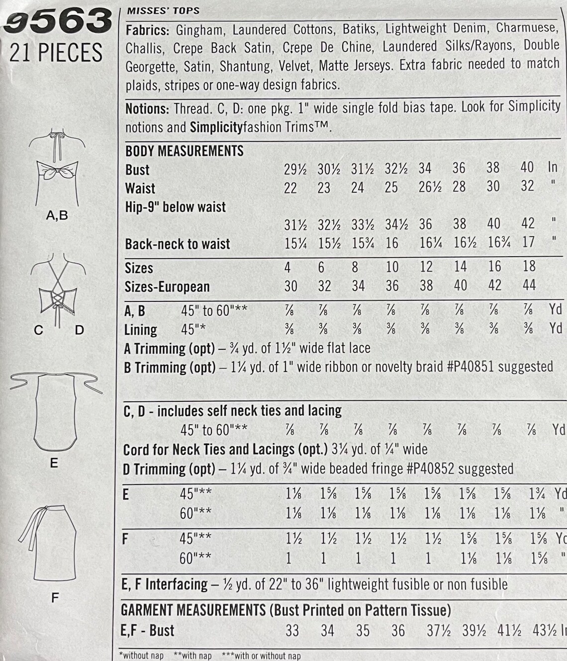 Vintage Simplicity Summer Blouse Pattern 9563 Uncut - Etsy