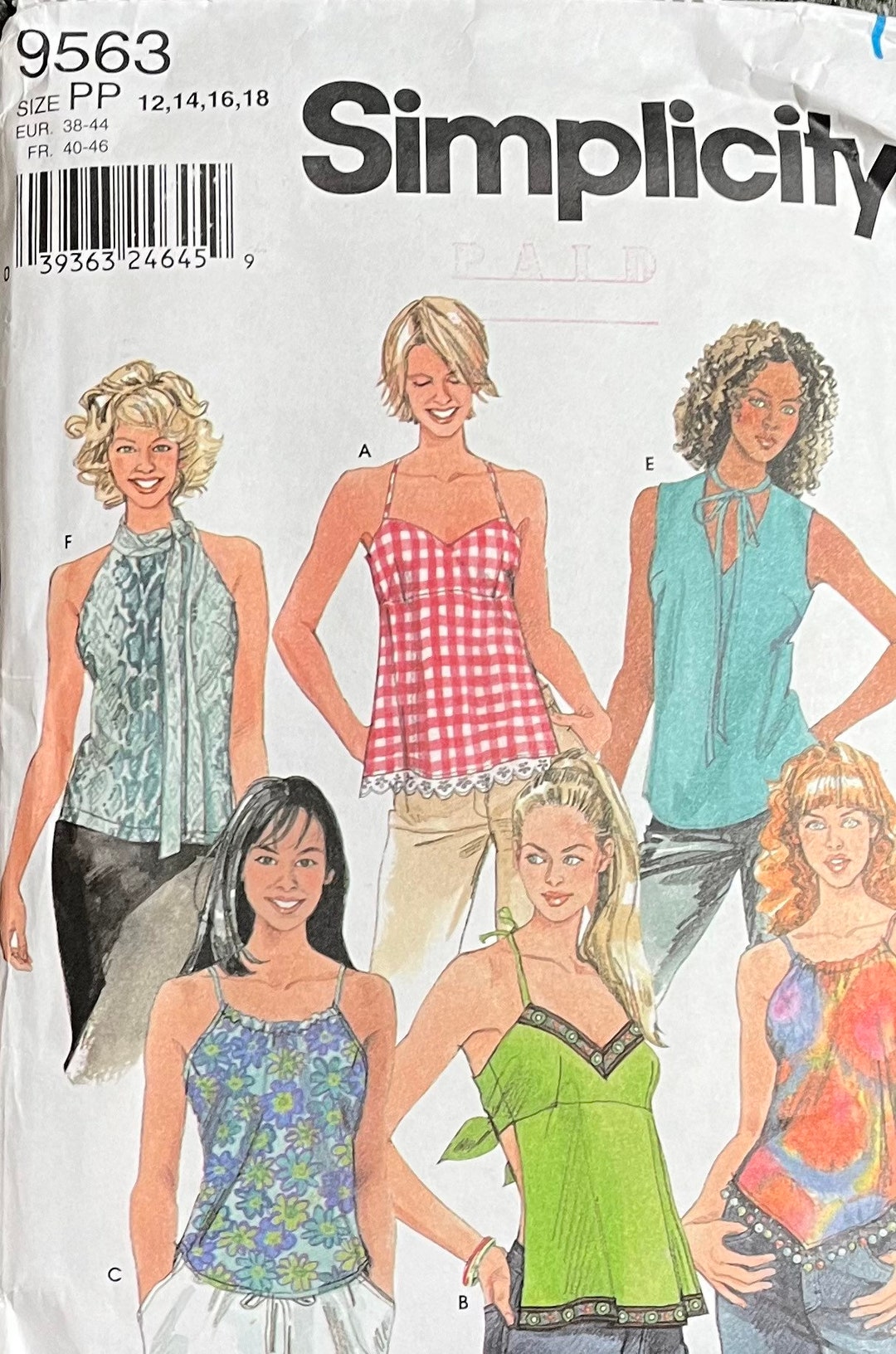 Vintage Simplicity Summer Blouse Pattern 9563 Uncut - Etsy