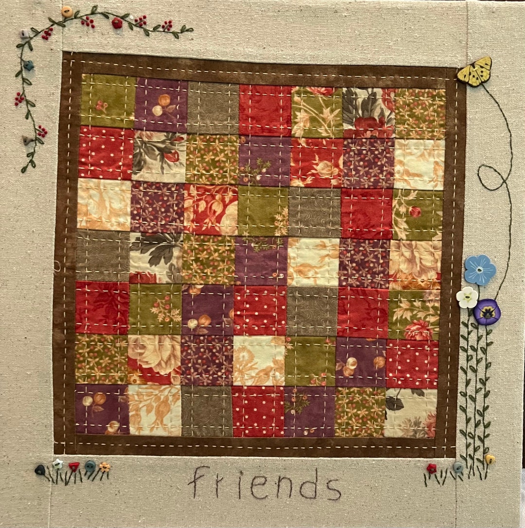 Patchwork Wall Hanging With Hand, Embroidery and Hand Quilting - Etsy