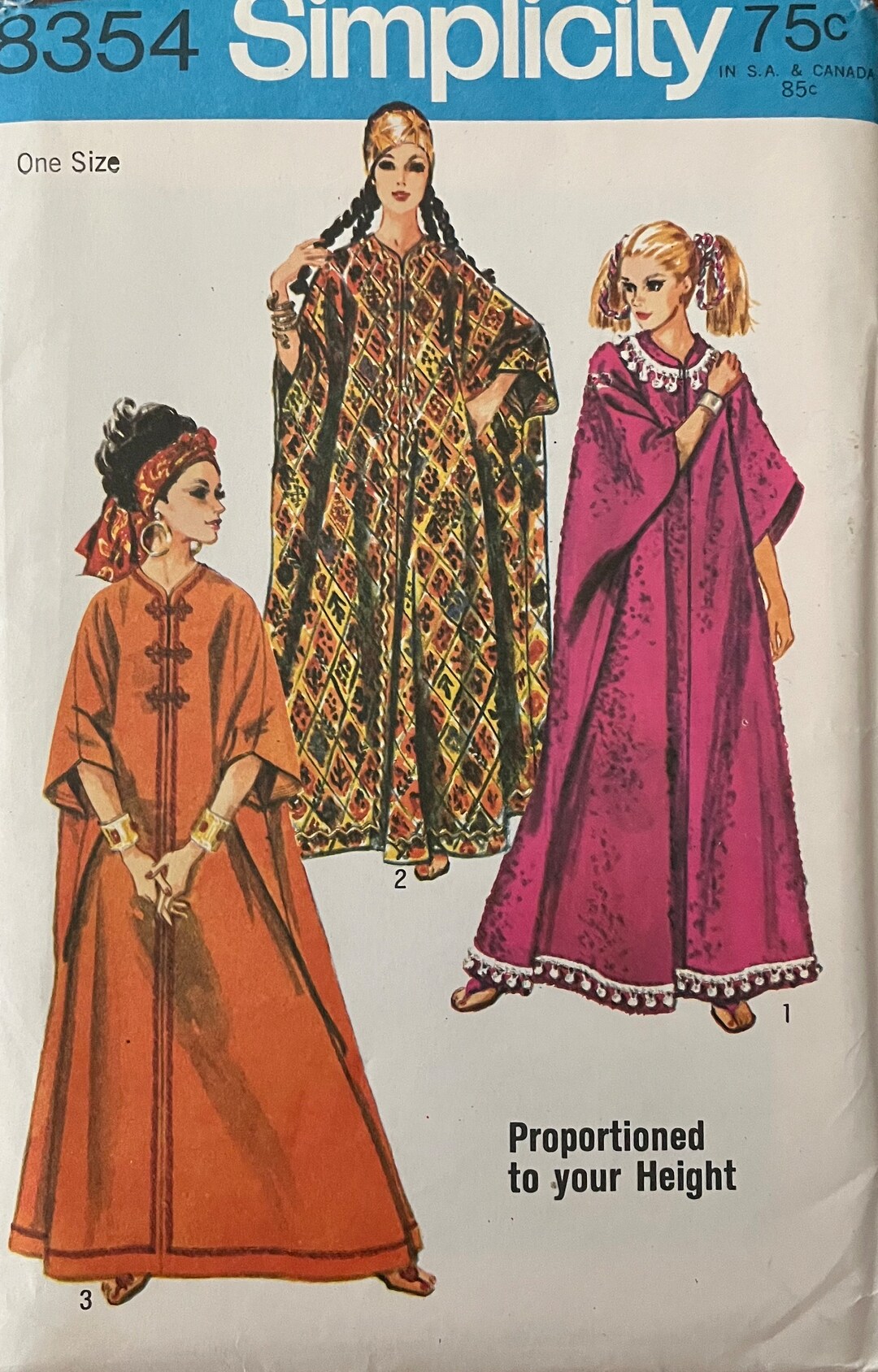 Vintage Simplicity, Caftan Patten 8354 Uncut - Etsy