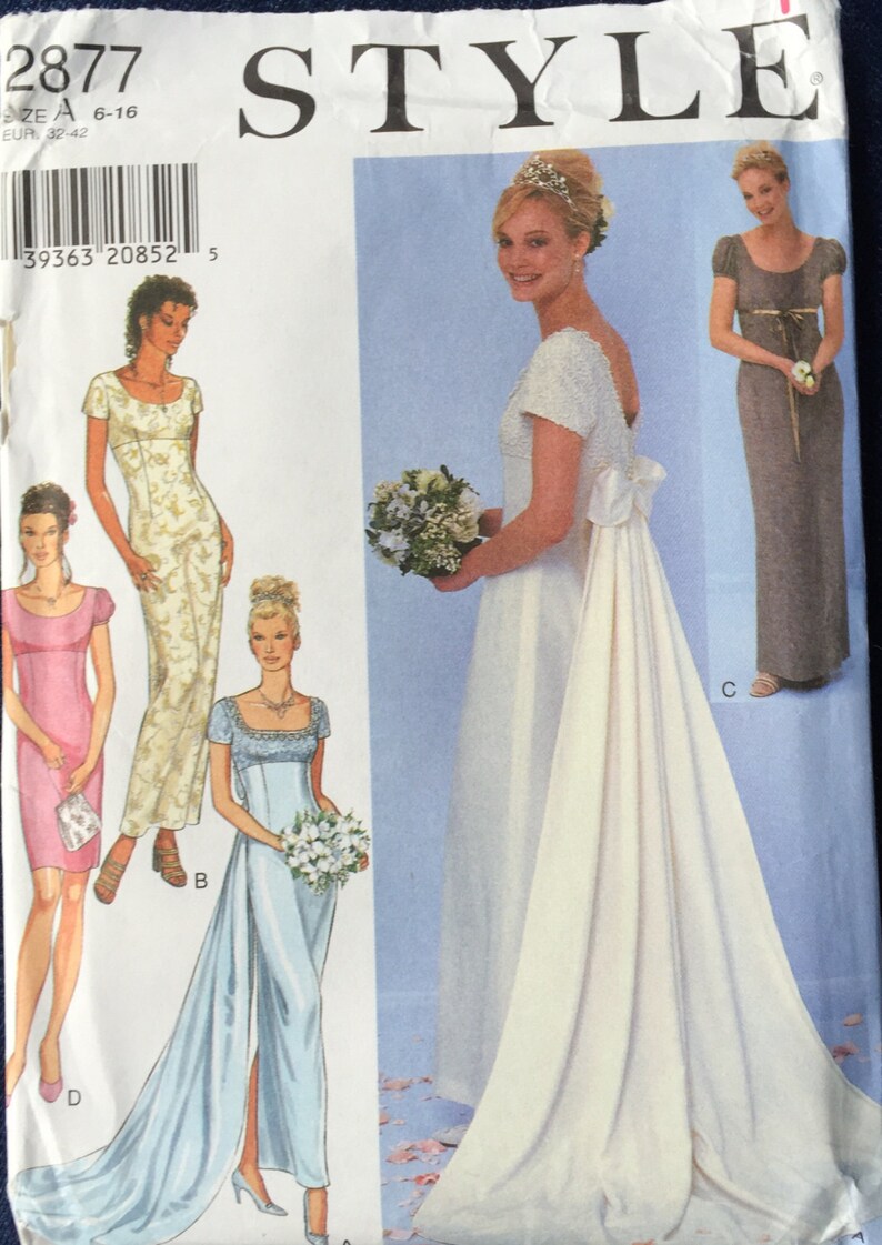 STYLE 2877 Pattern Slim Wedding Dress and Bridesmaids Dress - Etsy
