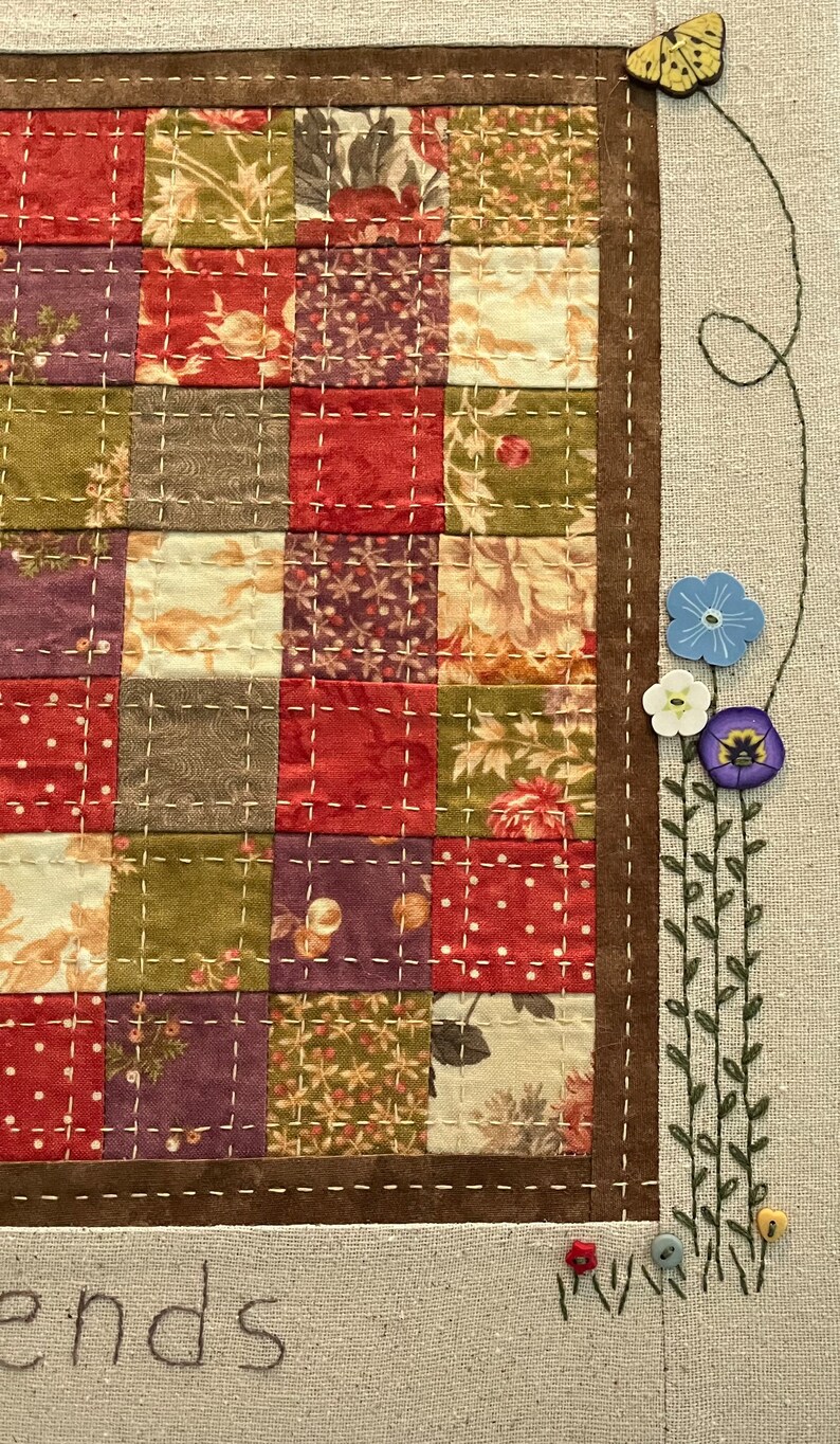 Patchwork Wall Hanging With Hand, Embroidery and Hand Quilting - Etsy