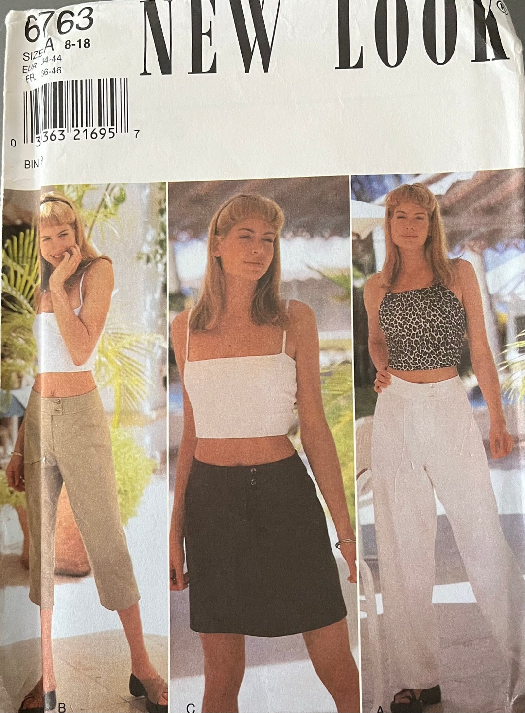 Vintage NEW LOOK Skirt and Pants Pattern 6763 Uncut - Etsy