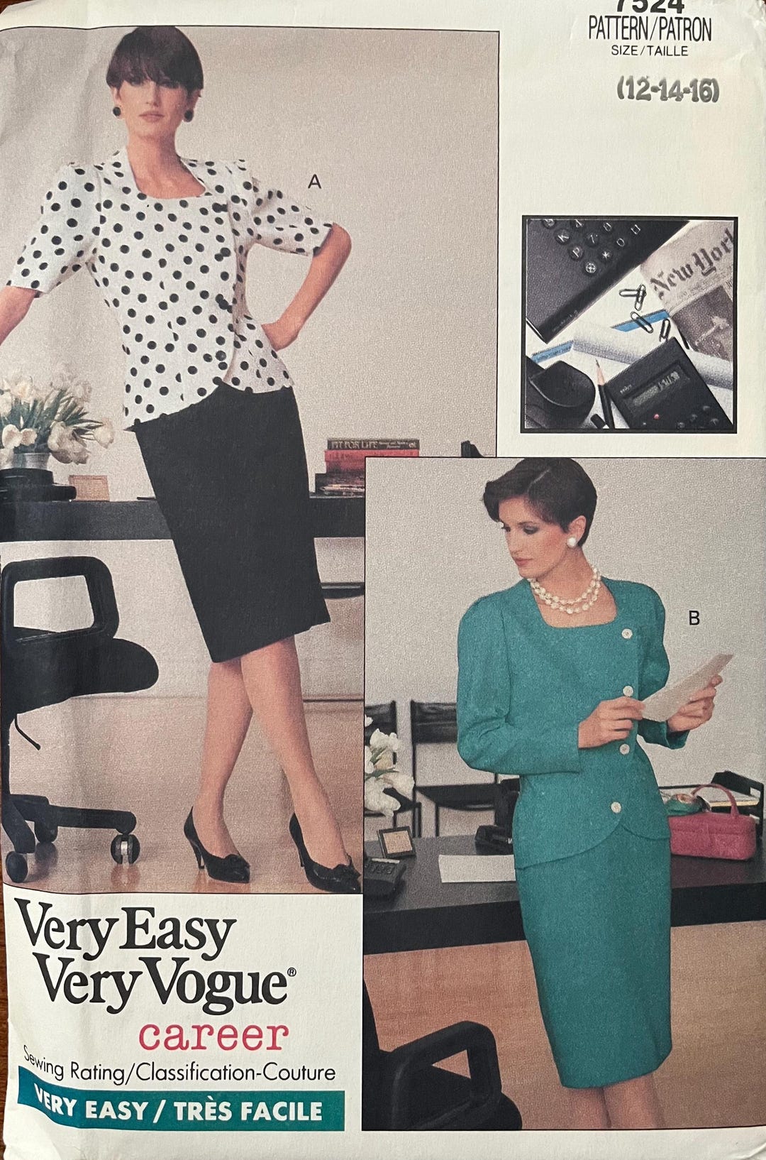 Vintage Vogue Power Suit Pattern 7524 Uncut - Etsy