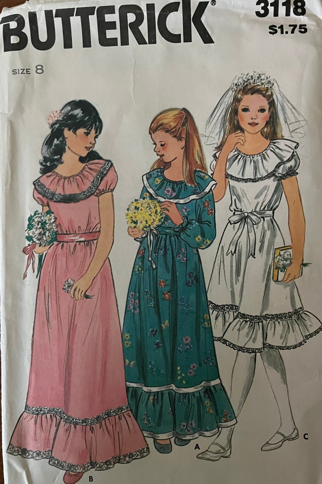 Vintage Butterick Flower, Girl, Confirmation or Special Occasion Dress ...