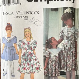 Vintage Simplicity Girls Dress Pattern 8255 Uncut by Designer, Jessica ...