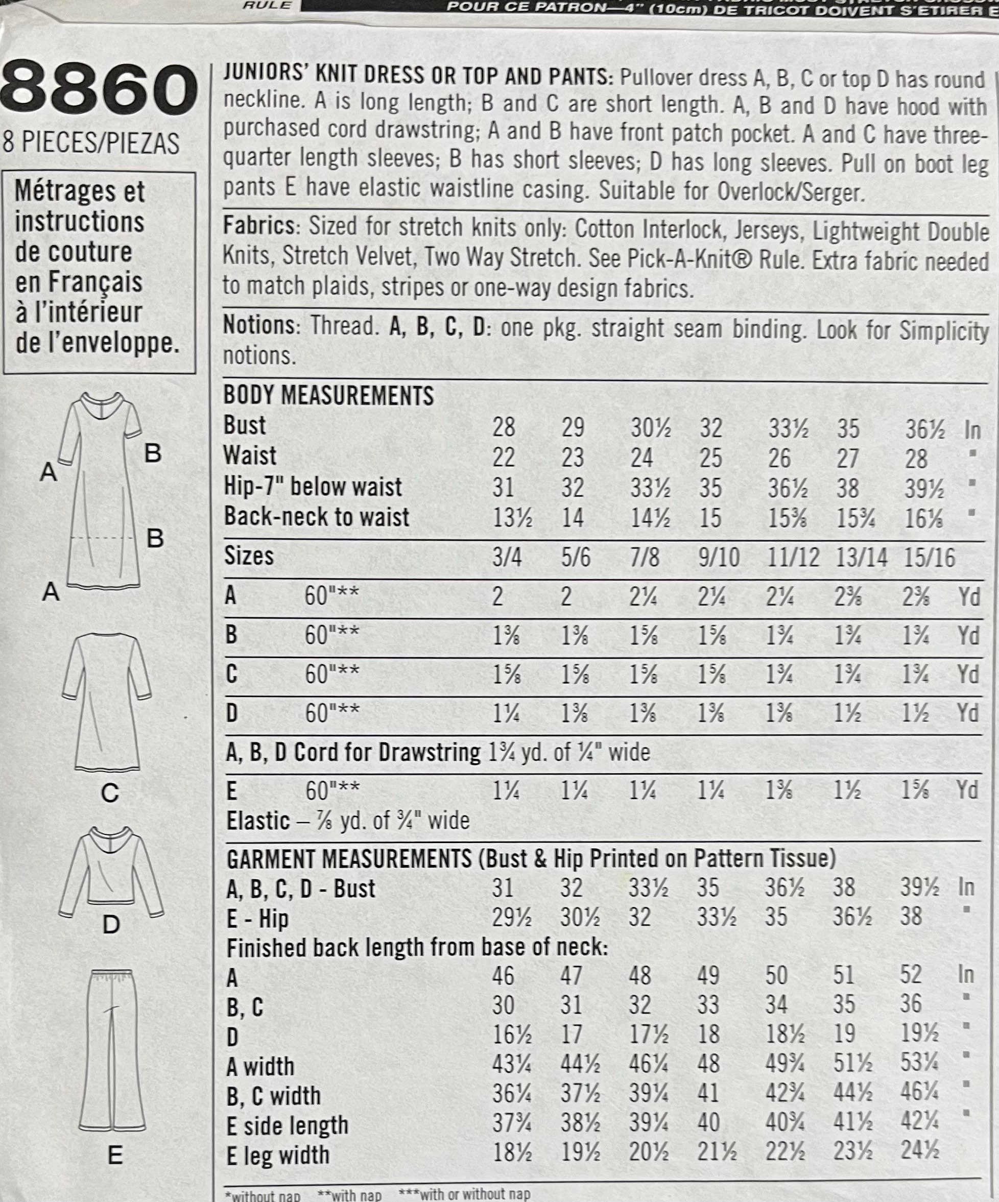 Vintage Junior Size Separates Pattern 8860 by Simplicity Uncut - Etsy