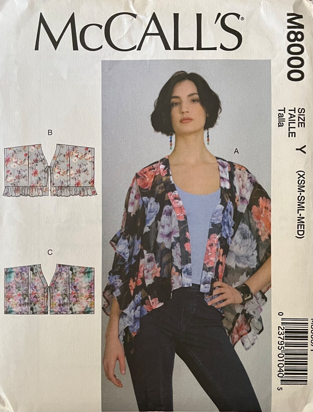 Kimono Style Top Pattern 8000 by Mccall’s Uncut - Etsy
