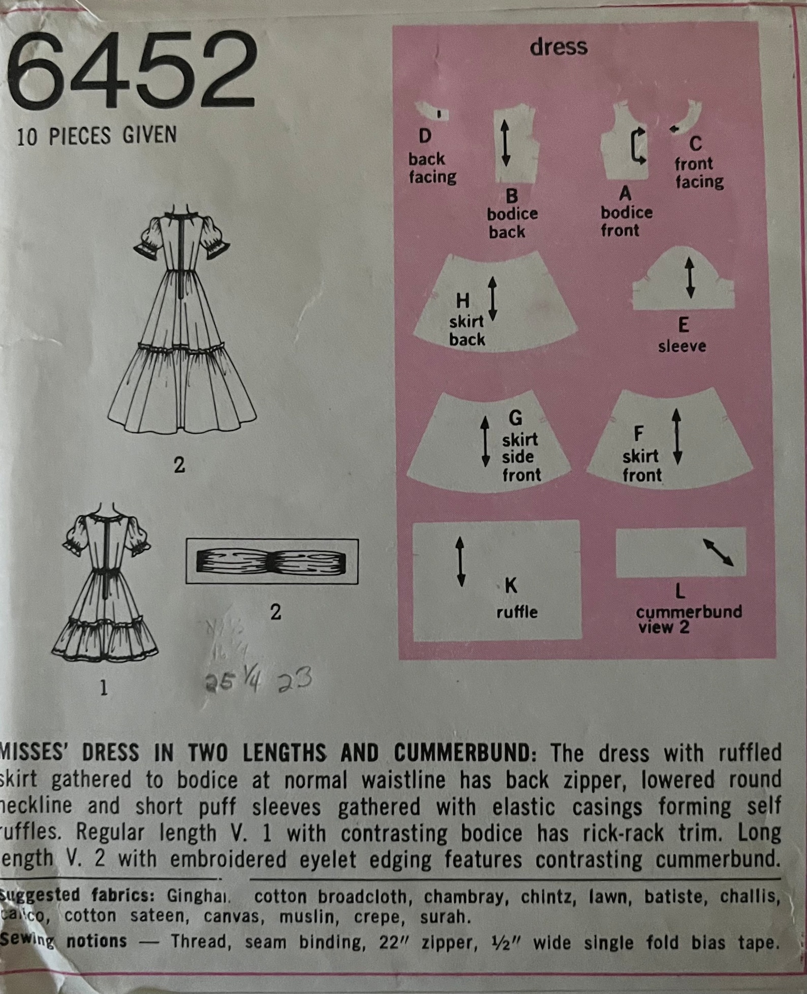 Vintage Prairie Style Dress Pattern by Simplicity 6452 - Etsy