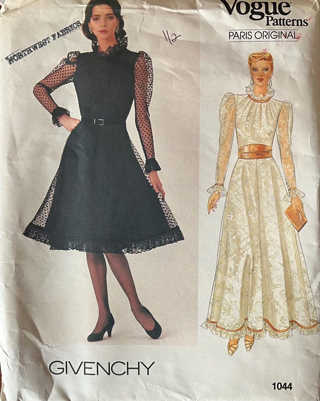 Romantic Vintage Vogue, Paris Original Dress Pattern 1044 by Givenchy ...