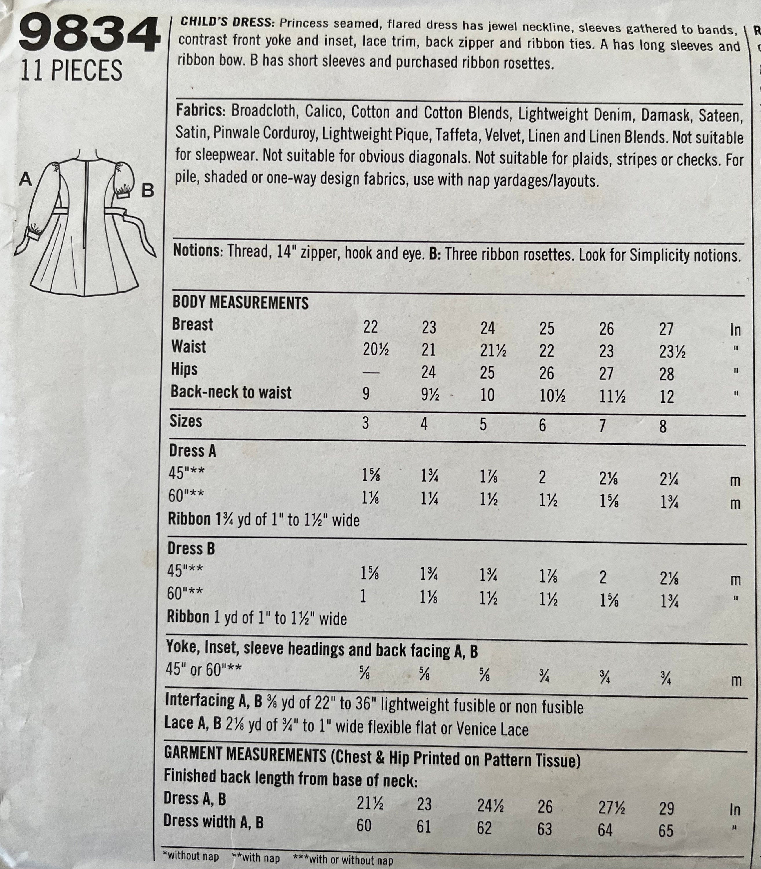 Simplicity Vintage Girls Dress Pattern 9834 Uncut by Designer, Jessica ...