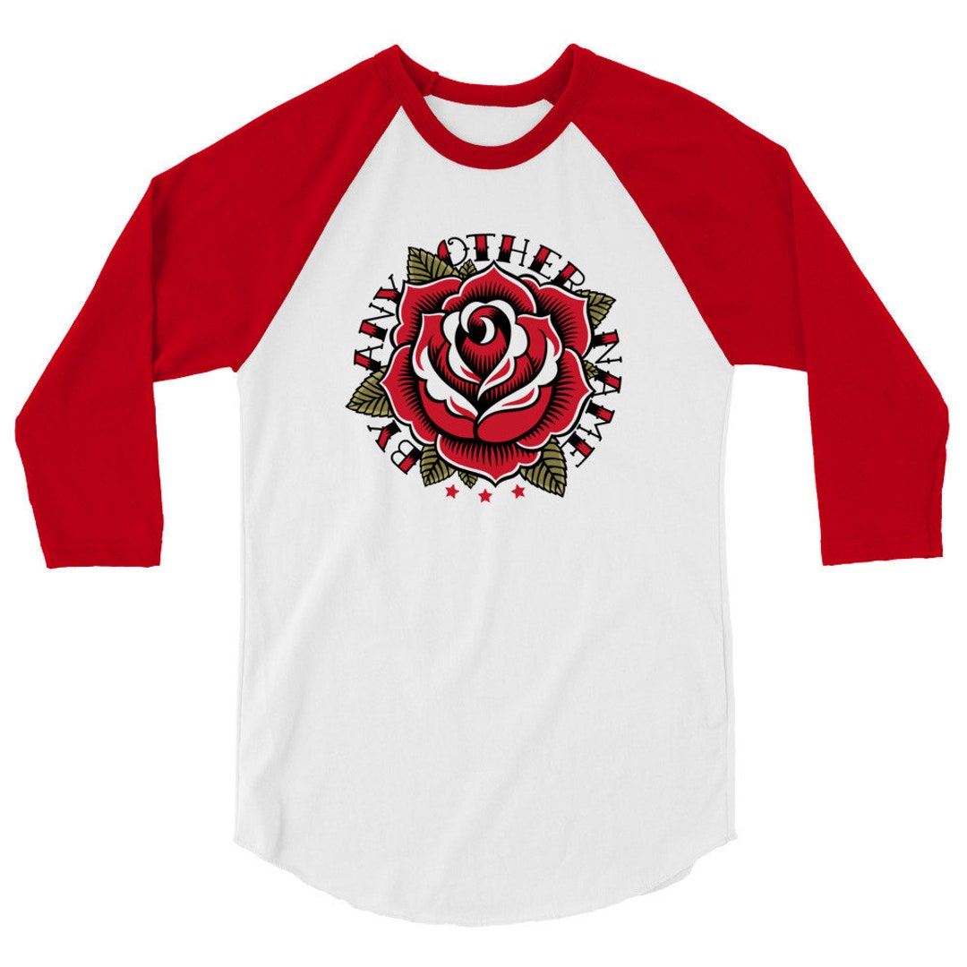 BAONPDX Rose Tattoo 3/4 Sleeve Raglan "softball" Shirt - Etsy