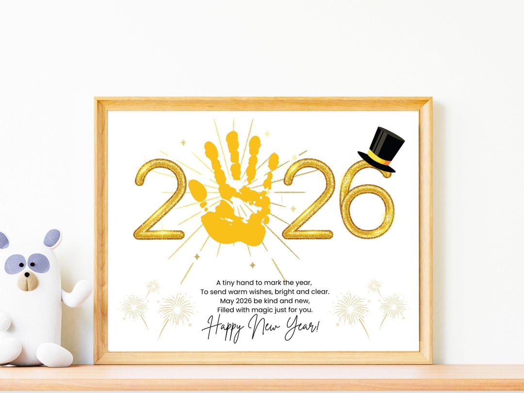 2026 New Year Handprint Art With Poem, New Year Eve Activity, Holiday ...