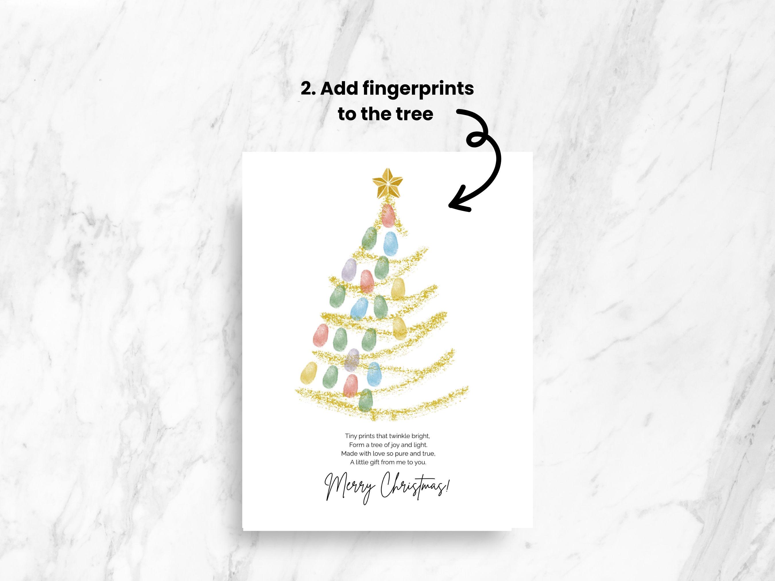 Christmas Tree Fingerprint Art Holiday Craft Gift (instant PDF Download ...