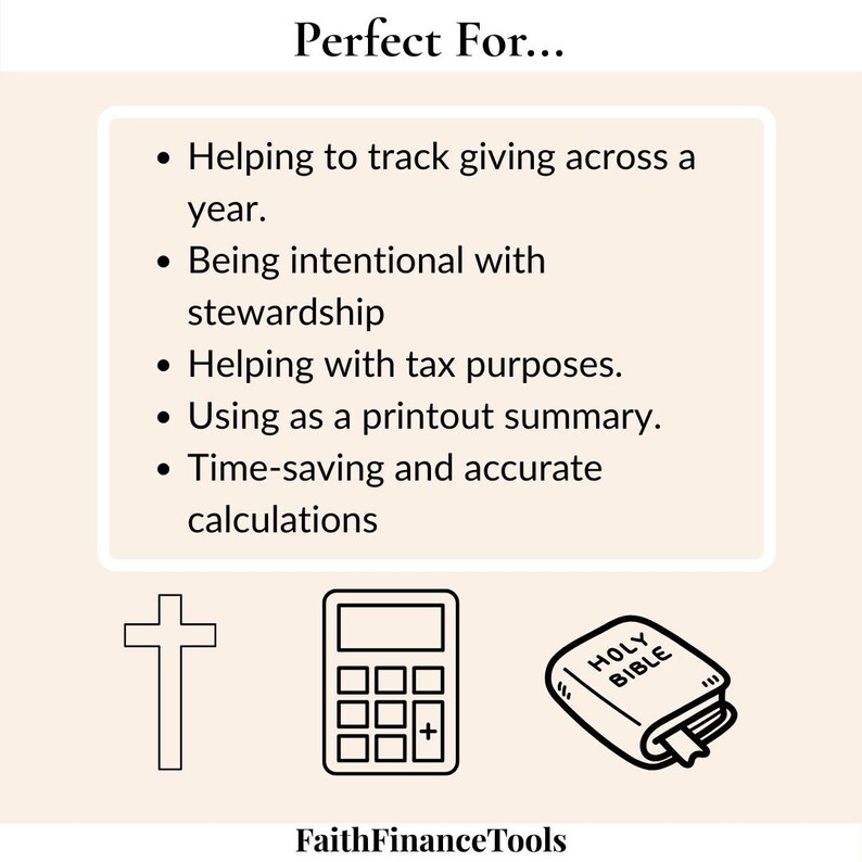 Christian Tithe Tracker Excel | Faith Budgeting Tool (instant Download ...