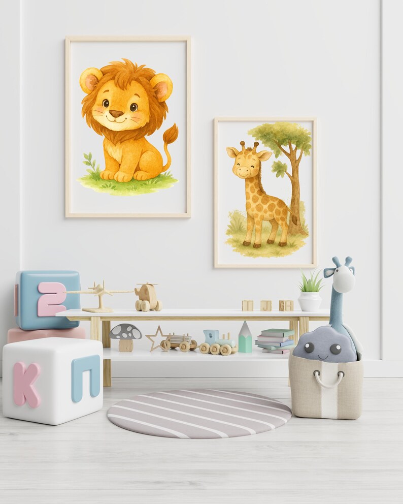 18 Safari Animals Clipart Bundle, Watercolor Jungle Animal PNG & JPG ...