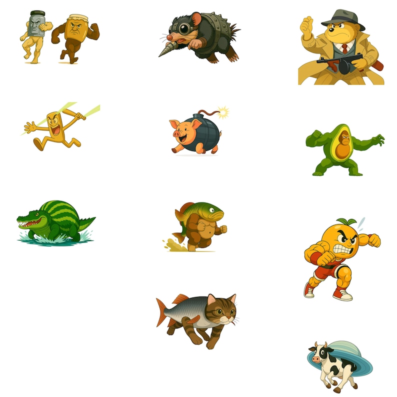 Italian Brainrot 31 Doodle Characters SVG PNG Bundle, Ballerina ...