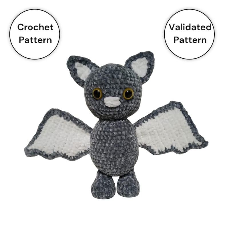 Pippin the Bat Crochet Pattern PDF | Cute Amigurumi Bat Plush Tutorial ...