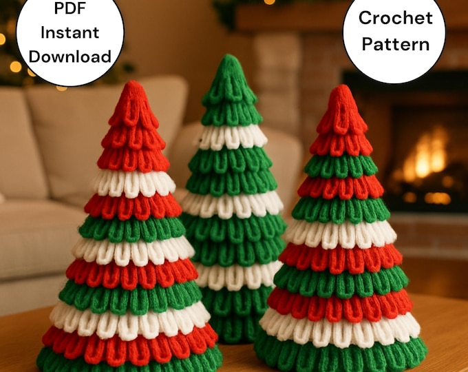 Spiral Christmas Tree Crochet Pattern • Wind Spinner & Loopy Tree ...