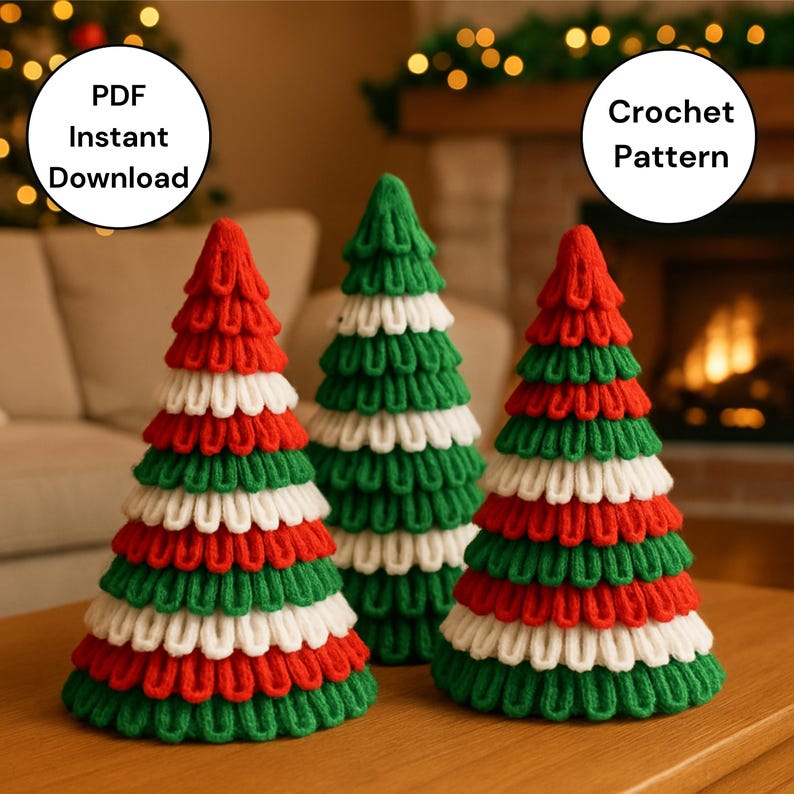 Crochet Christmas Tree Pattern PDF | Loopy Designs | DIY Holiday Decor ...