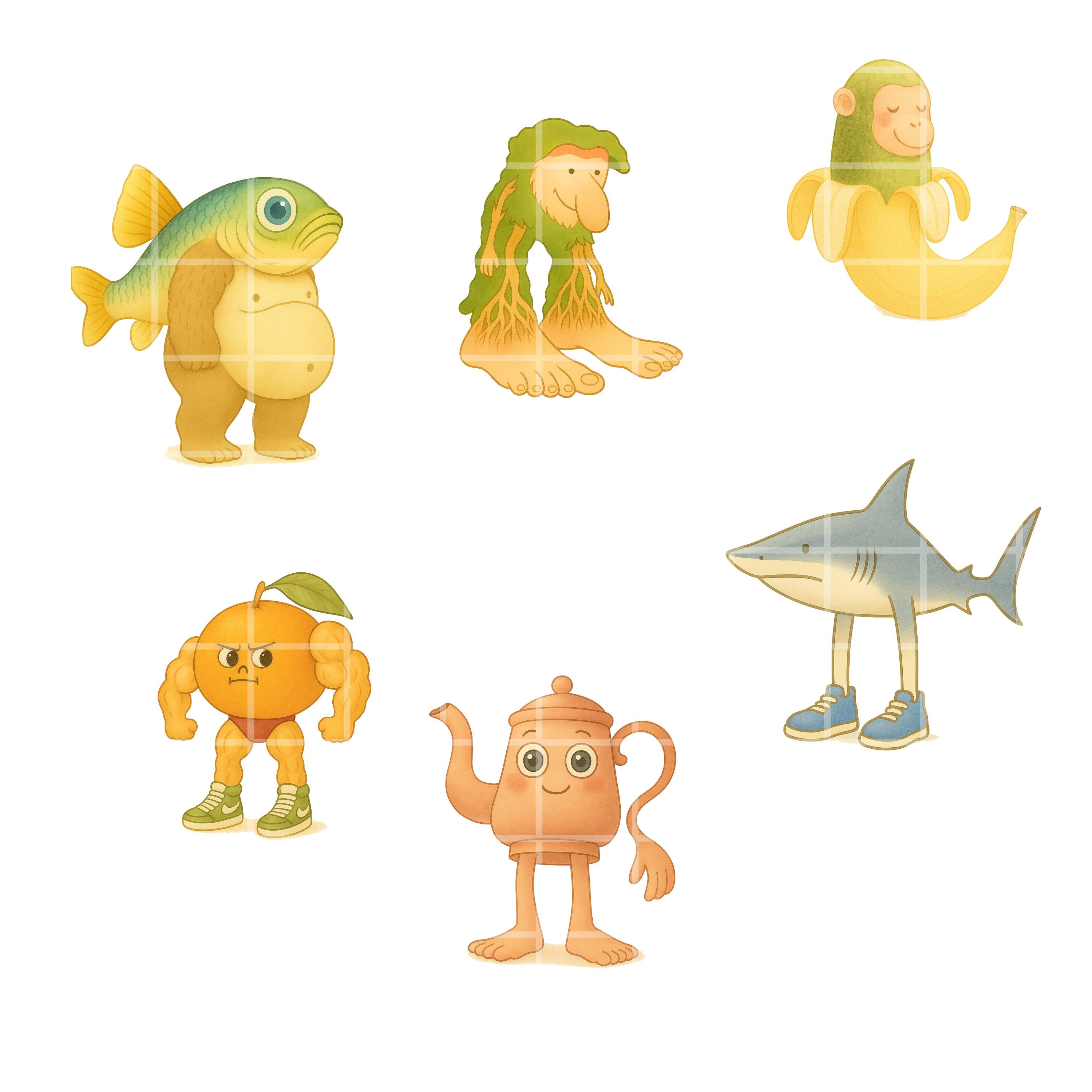 Italian Brainrot 14 Doodle Characters SVG PNG Bundle, Ballerina ...