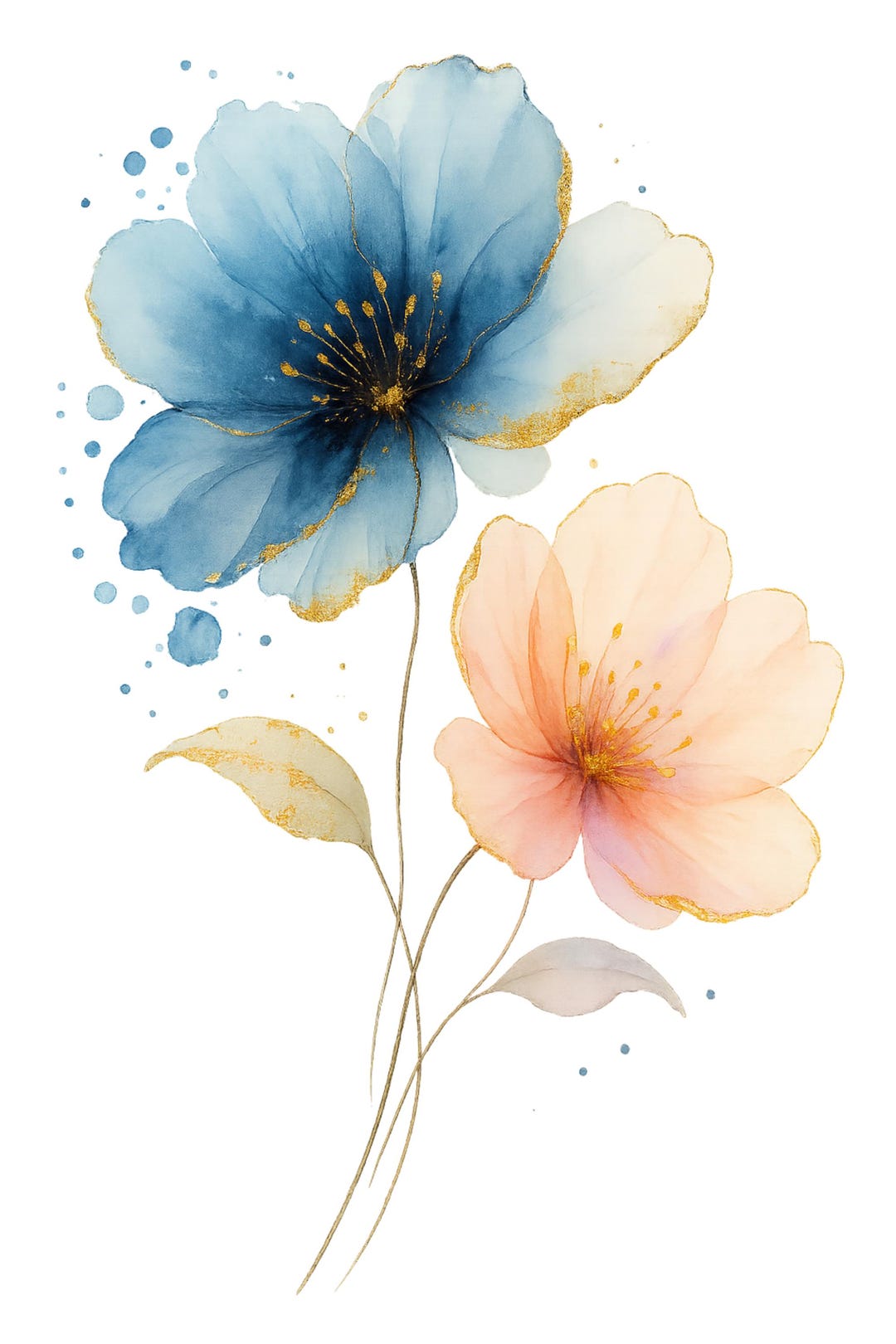 20 Abstract Flowers Clipart Bundle, Watercolor Floral Pngs, High-res ...