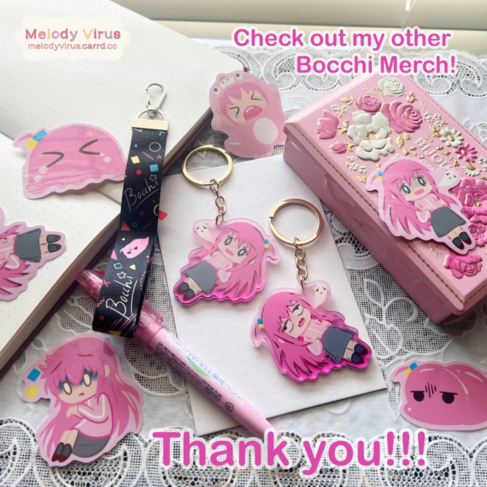 Bocchi the Rock Keychain Strap Lanyard Hitori Gotou Keychain - Etsy