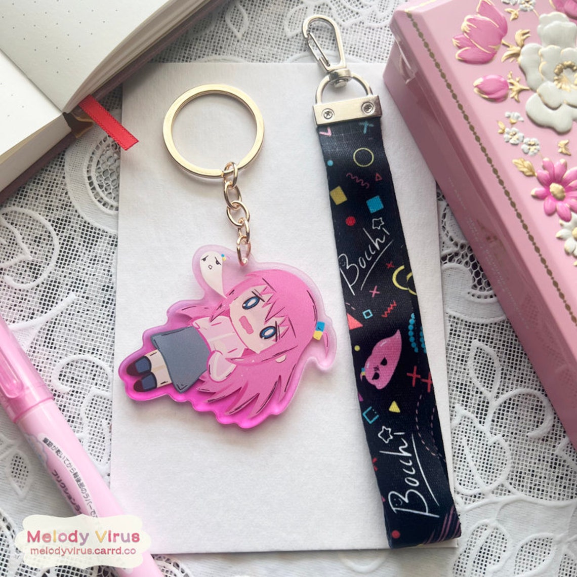 Bocchi the Rock Keychain Strap Lanyard Hitori Gotou Keychain - Etsy