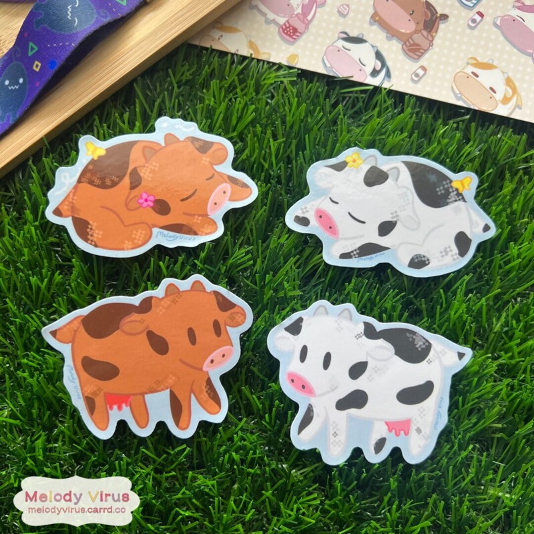 Stardew Valley Cow Sticker Pack Scrapbook Set Cozy Gamer Aesthetic ...
