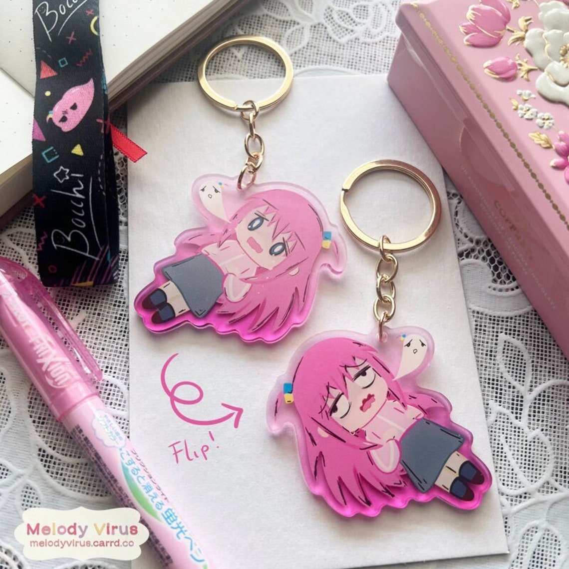 Bocchi the Rock Keychain Strap Lanyard Hitori Gotou Keychain - Etsy