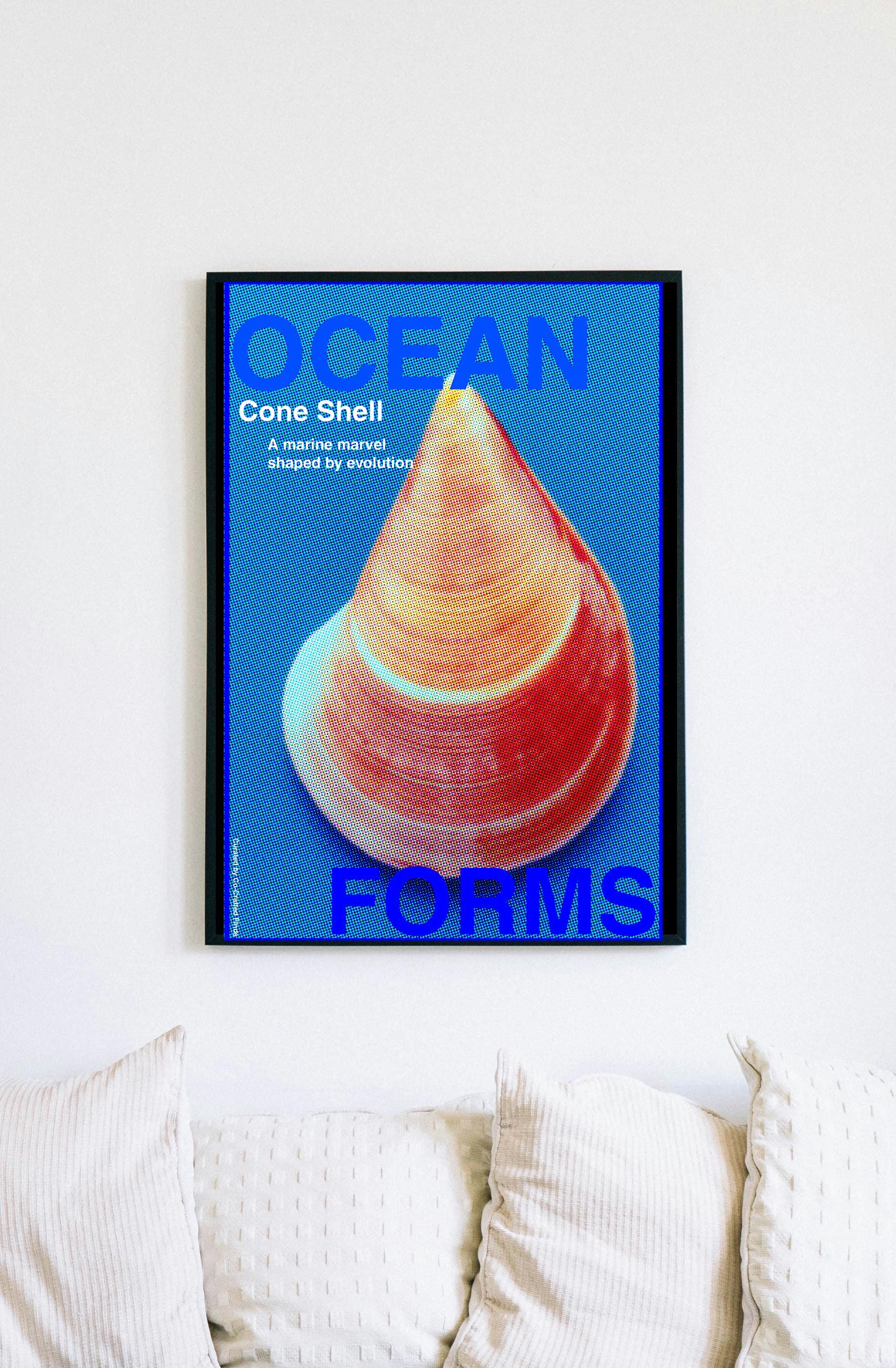 Ocean Print: Cone Shell Poster - Etsy