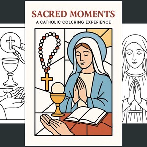 Catholic Adult Coloring Book, Virgin Mary, Rosary, Bible (printable PDF ...
