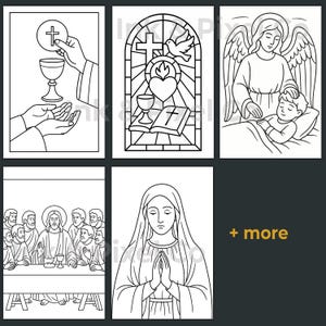 Catholic Adult Coloring Book, Virgin Mary, Rosary, Bible (printable PDF ...