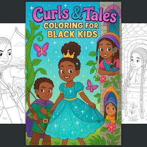 African American Fairy Tale Coloring Pages, Black Kids Coloring Pages ...