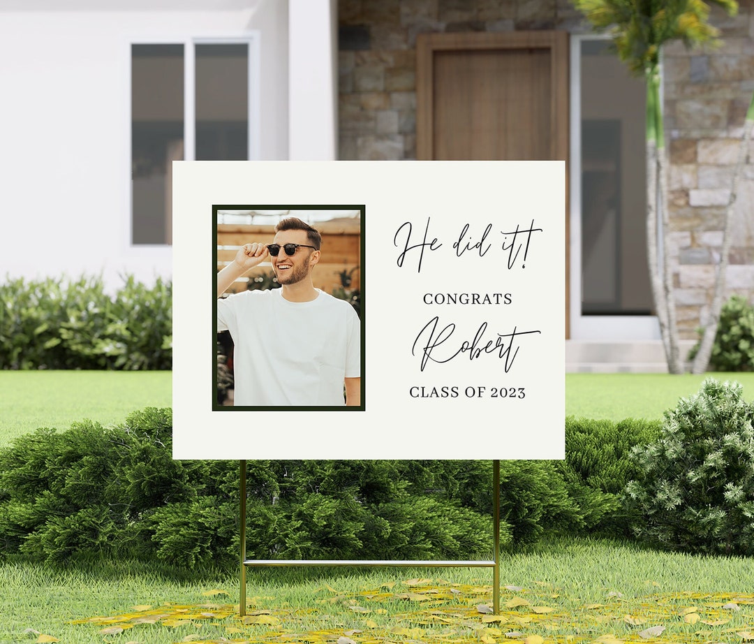 Graduation Yard Sign, Senior Yard Sign, Graduation Yard Sign, Photo ...