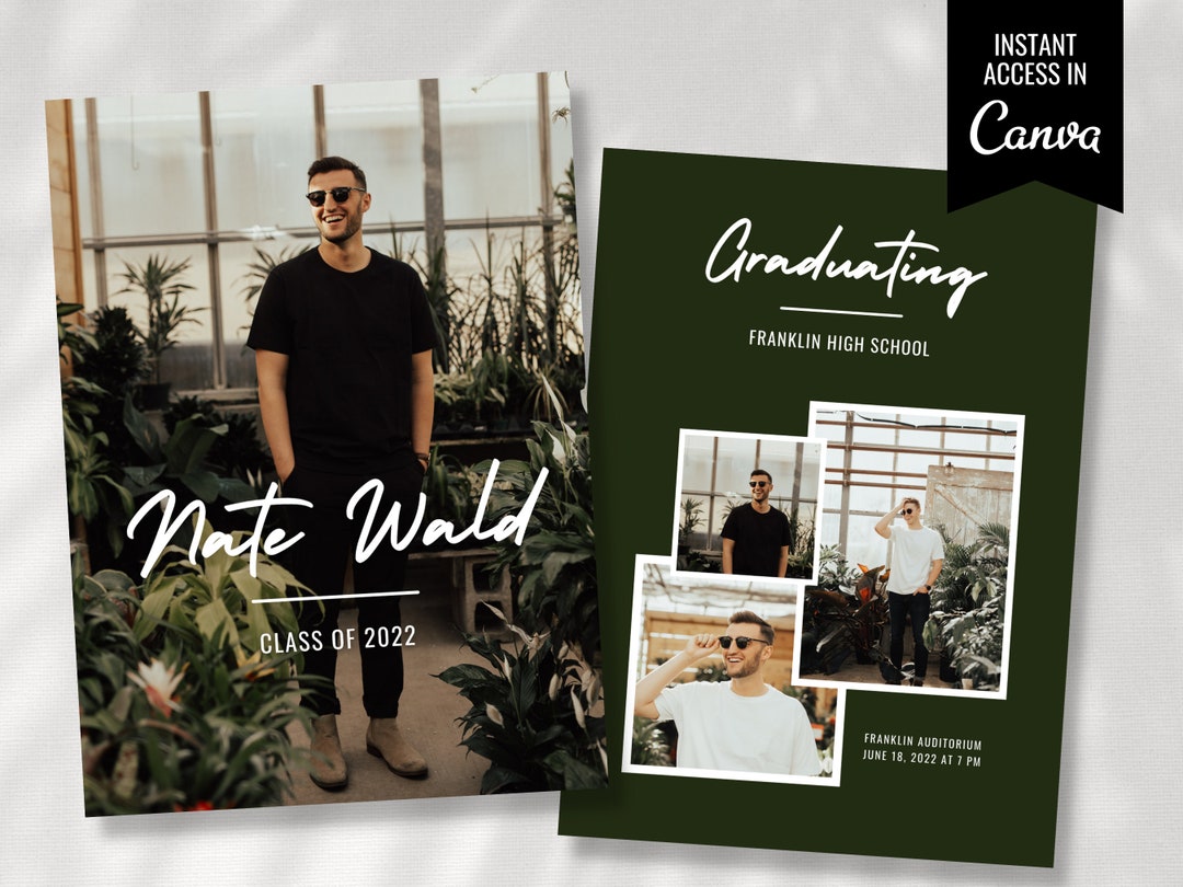 Guy Graduation Invitation, Graduation Announcement, Graduation Template ...