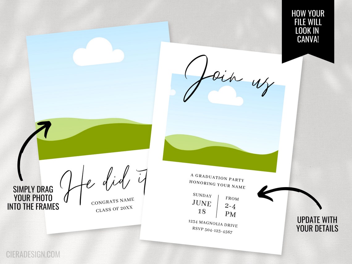 Boy Graduation Invitation, Graduation Announcement, 2024 Graduation ...