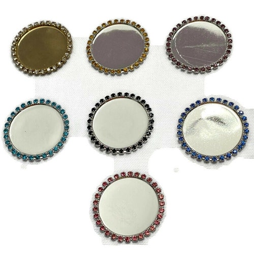 25 Mm Rhinestone Blank Trayround Flat Back Single Row Crystal - Etsy