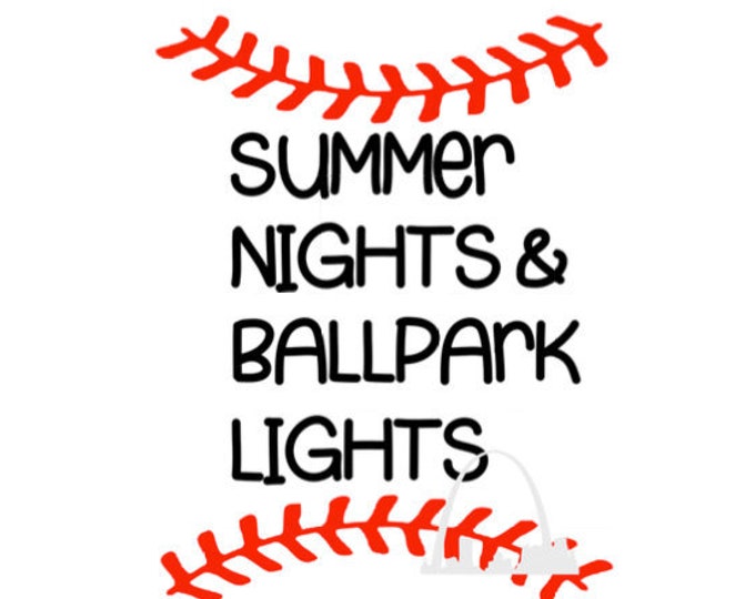Summer Nights and Ballpark Lights Svg Cut File, Baseball Softball Svg ...