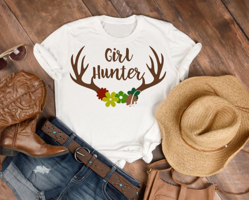 Girl Hunter Antlers Svg Dxf Cut File Female Deer Hunter | Etsy