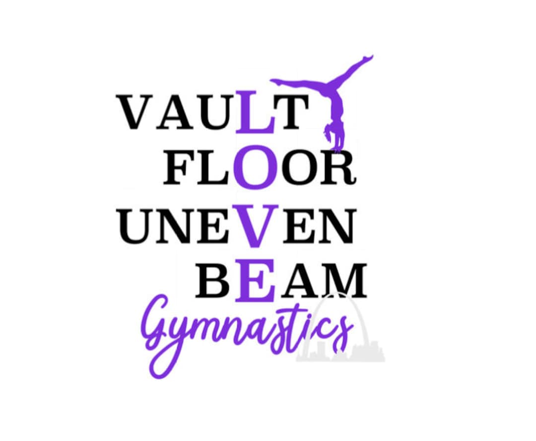 Gymnastics Love Vault Floor Uneven Bars Beam Svg Cut File, Gymnast Love ...